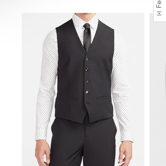 Express | Suits & Blazers | Slim Solid Black Modern Tech Suit Vest ...